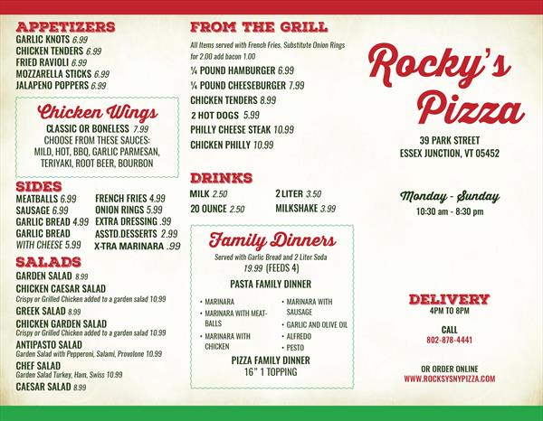 Rocky's NY Pizza - Home/Menu